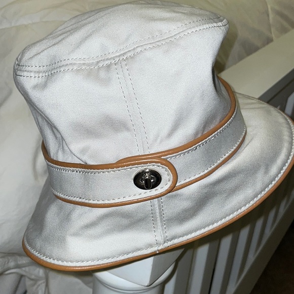 Coach | Accessories | Coach Bucket Hat Toggle Clasp Canvas Leather ...